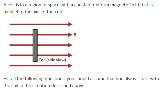 Solved A coil is in a region of space with a constant | Chegg.com