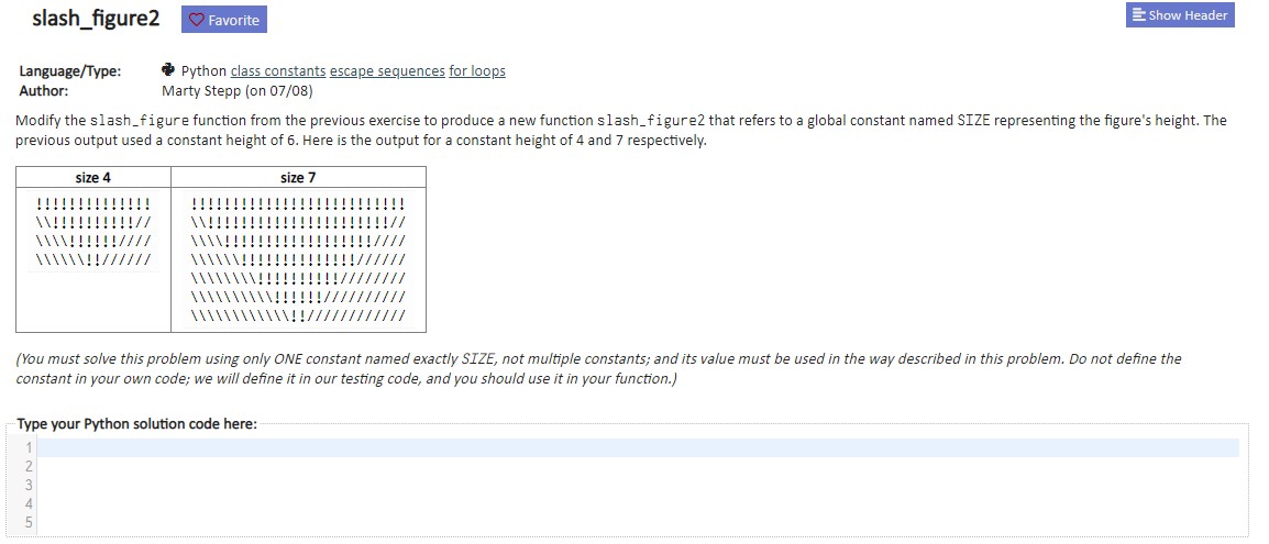 Solved slash_figure2 Favorite Show Header Language/Type: | Chegg.com