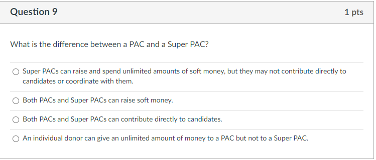 Solved Question 9 1 pts What is the difference between a PAC | Chegg.com