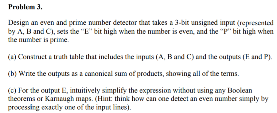 Solved Problem 3 Design An Even And Prime Number Detector 