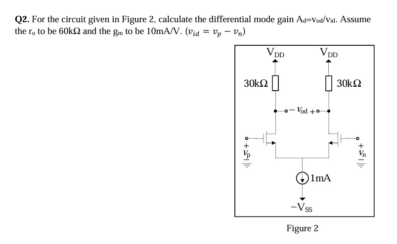 Solved Q2. ﻿For the circuit given in ﻿Figure 2, ﻿calculate | Chegg.com