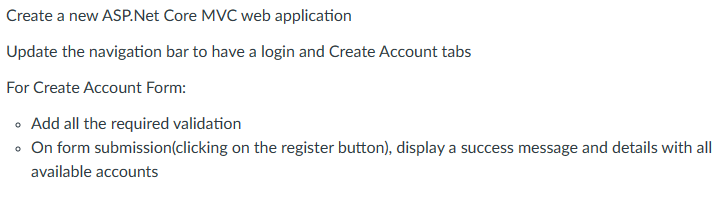Solved Create A New Aspnet Core Mvc Web Application Update 5360