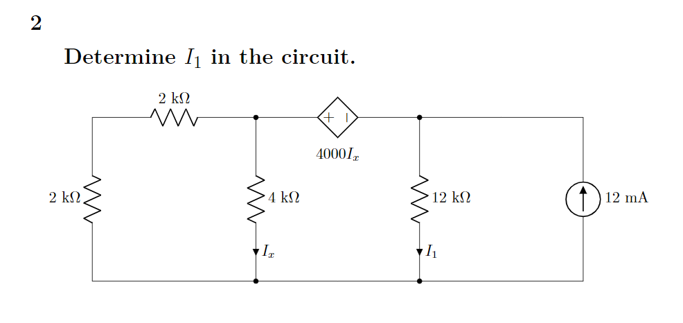 Solved Determine I1 in the circuit. | Chegg.com