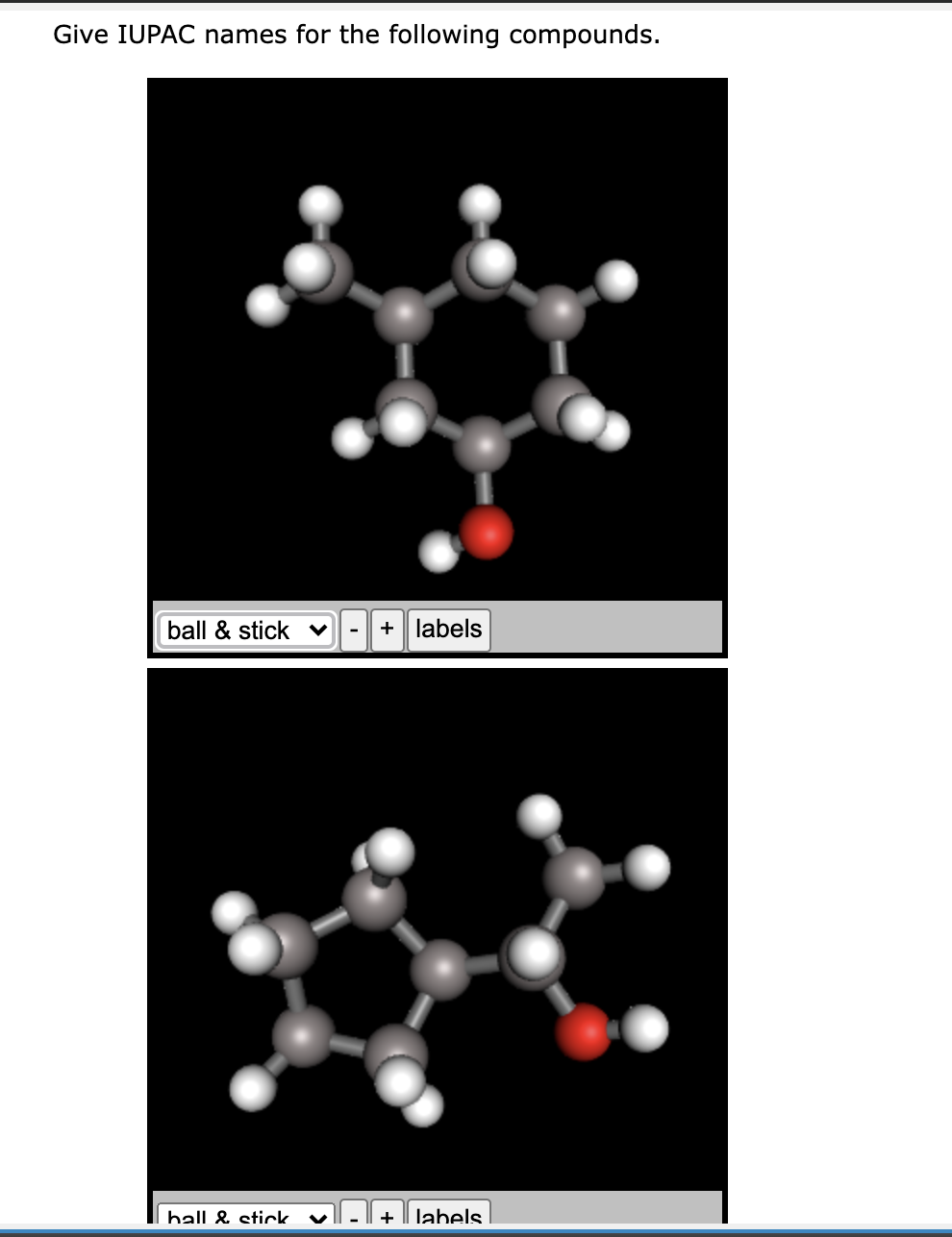 Solved Give IUPAC names for the following compounds. ball & | Chegg.com