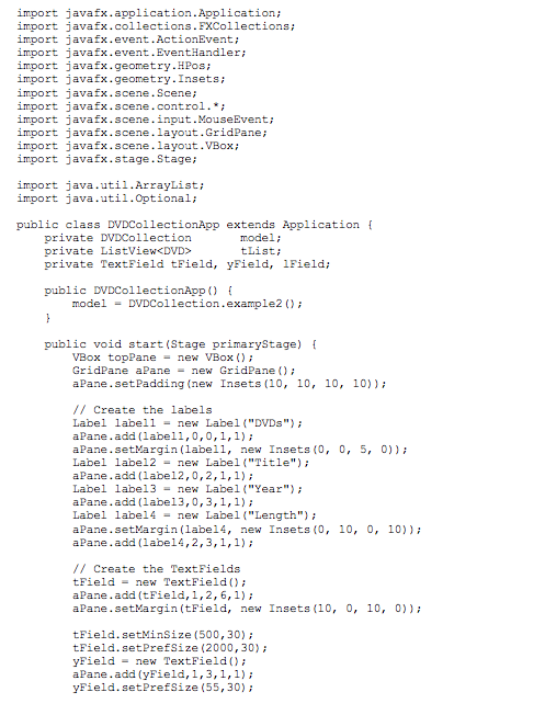 Solved import javafx.beans.value. ChangeListener; import | Chegg.com