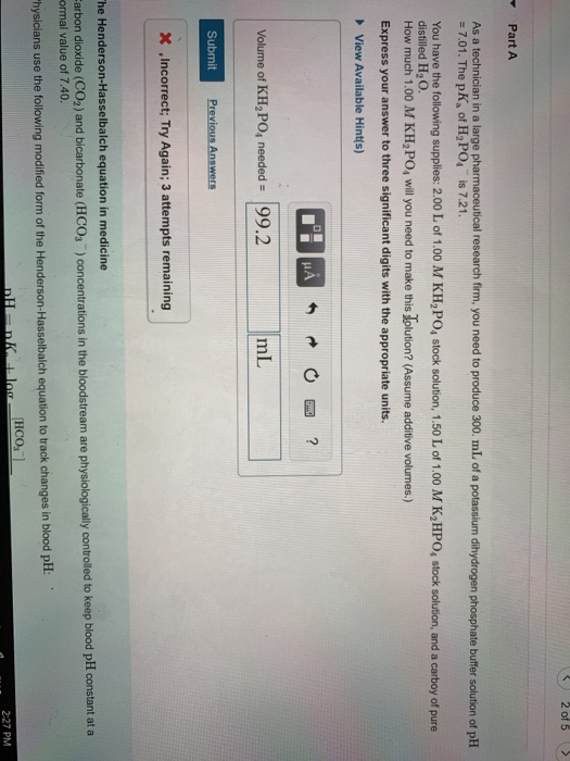 Solved KCh 17.1 + Buffers in Medicine I Review I Constants | | Chegg.com