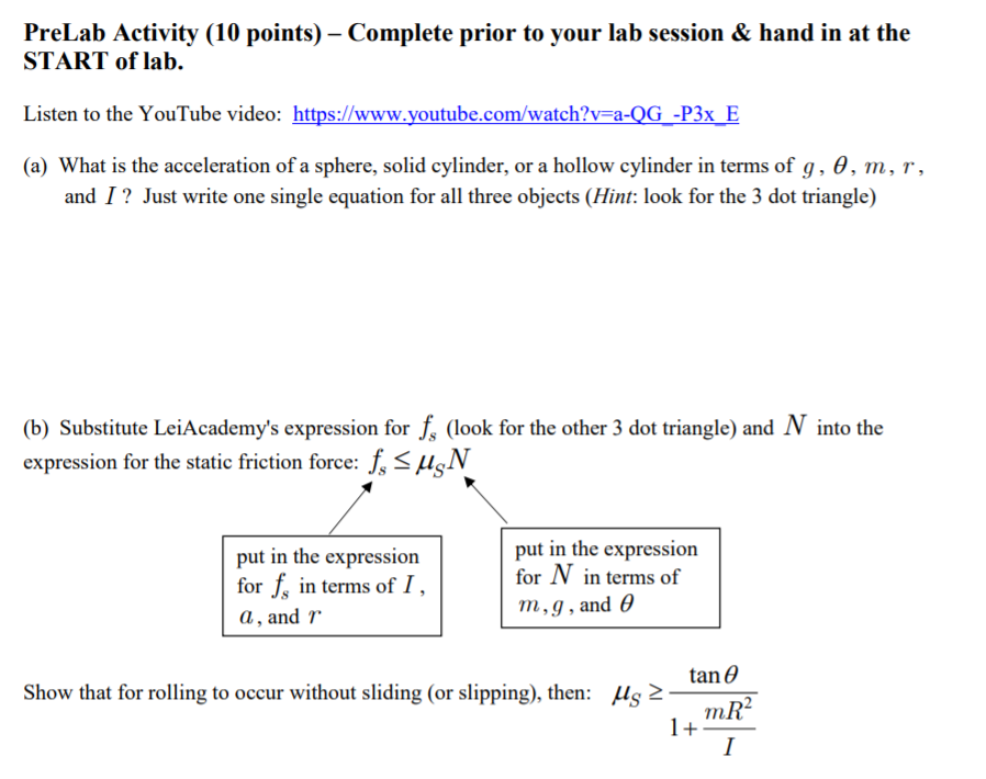 Solved PreLab Activity (10 points) - Complete prior to your | Chegg.com