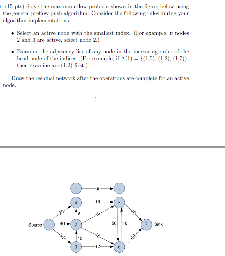 (15 pts) Solve the maximum flow problem shown in the | Chegg.com