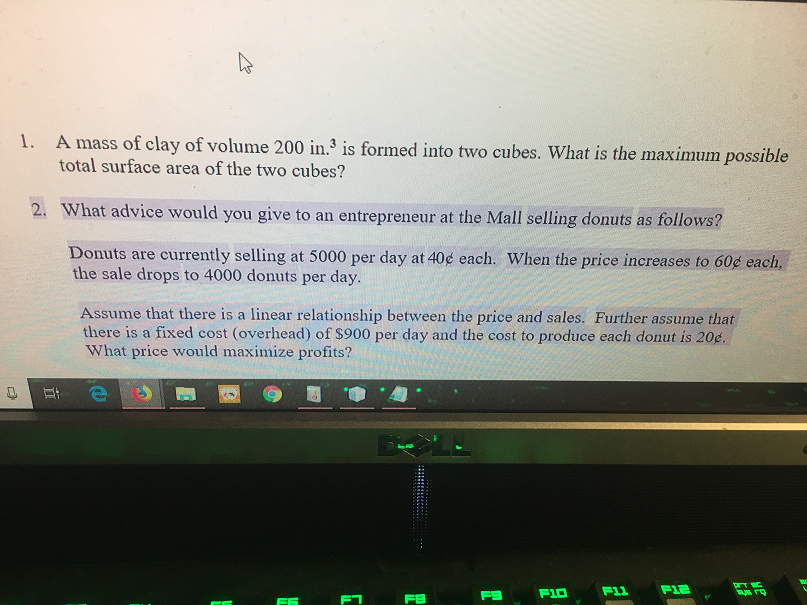 Solved 1. A mass of clay of volume 200 in.3 is formed into | Chegg.com