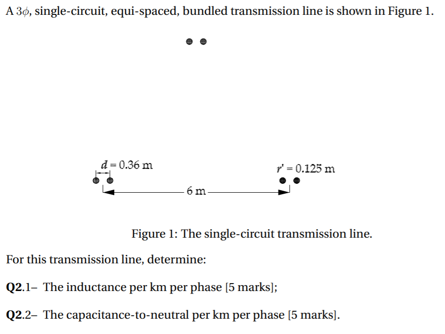 Solved A 30, single-circuit, equi-spaced, bundled | Chegg.com