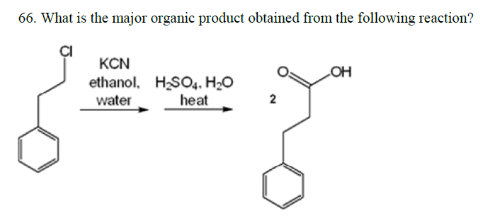 Solved 66. What is the major organic product obtained from | Chegg.com