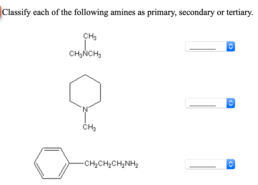 Solved Classify each of the following amines as primary, | Chegg.com