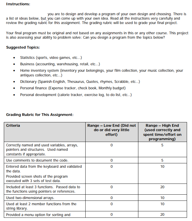 Solved Instructions you are to design and develop a program | Chegg.com