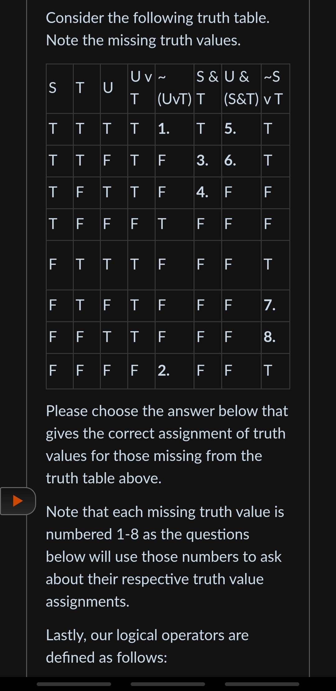 Consider the following truth table. Note the missing | Chegg.com