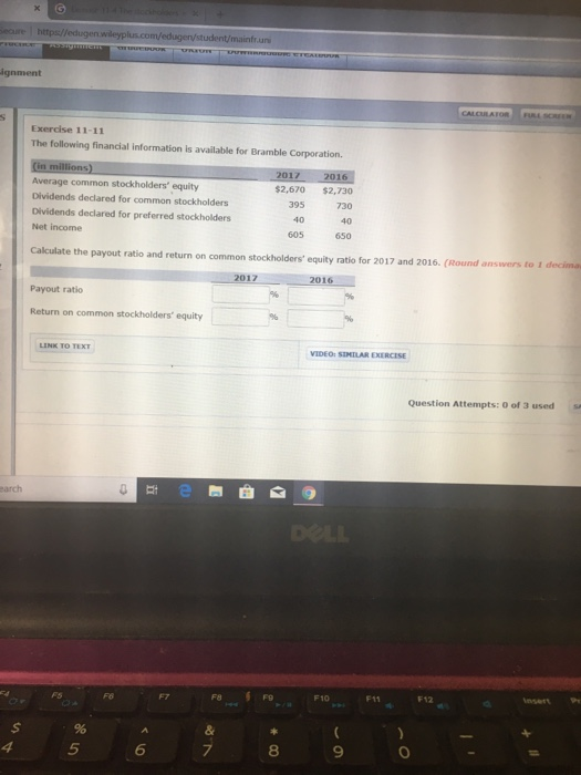 Solved ignment Exercise 11-11 The following financial | Chegg.com