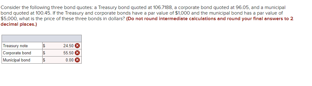 Solved Consider the following three bond quotes: a Treasury | Chegg.com