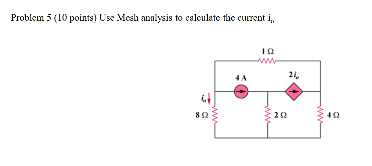 Solved Problem 5 (10 points) Use Mesh analysis to calculate | Chegg.com