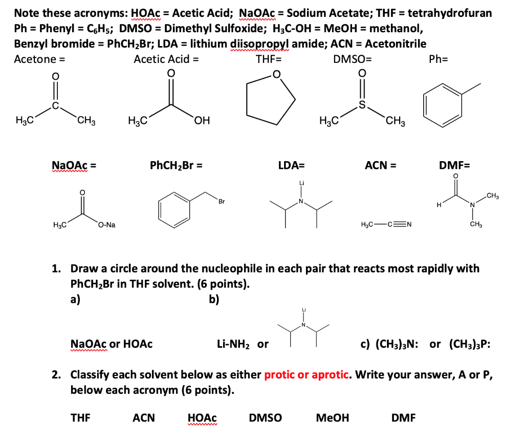 Solved Note these acronyms: HOAC = Acetic Acid; NaoAc = | Chegg.com