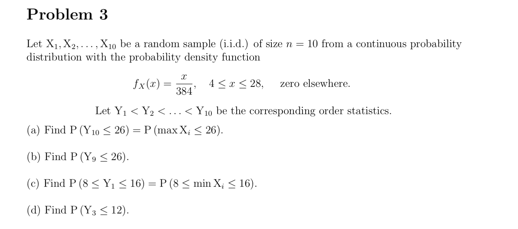 Solved Problem 3 Let X1, X2, ..., X10 be a random sample | Chegg.com
