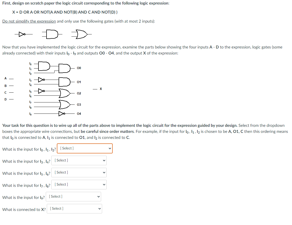 Solved First, design on scratch paper the logic circuit | Chegg.com