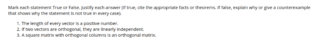 Solved Mark each statement True or False. Justify each | Chegg.com