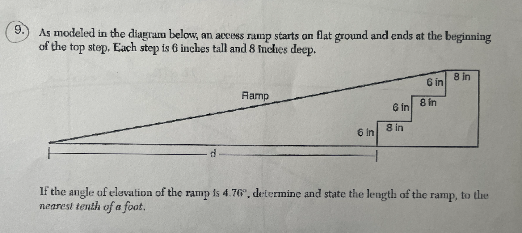 Solved As modeled in the diagram below, an access ramp | Chegg.com