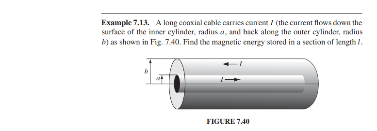 Solved Example 7.13. A long coaxial cable carries current I | Chegg.com