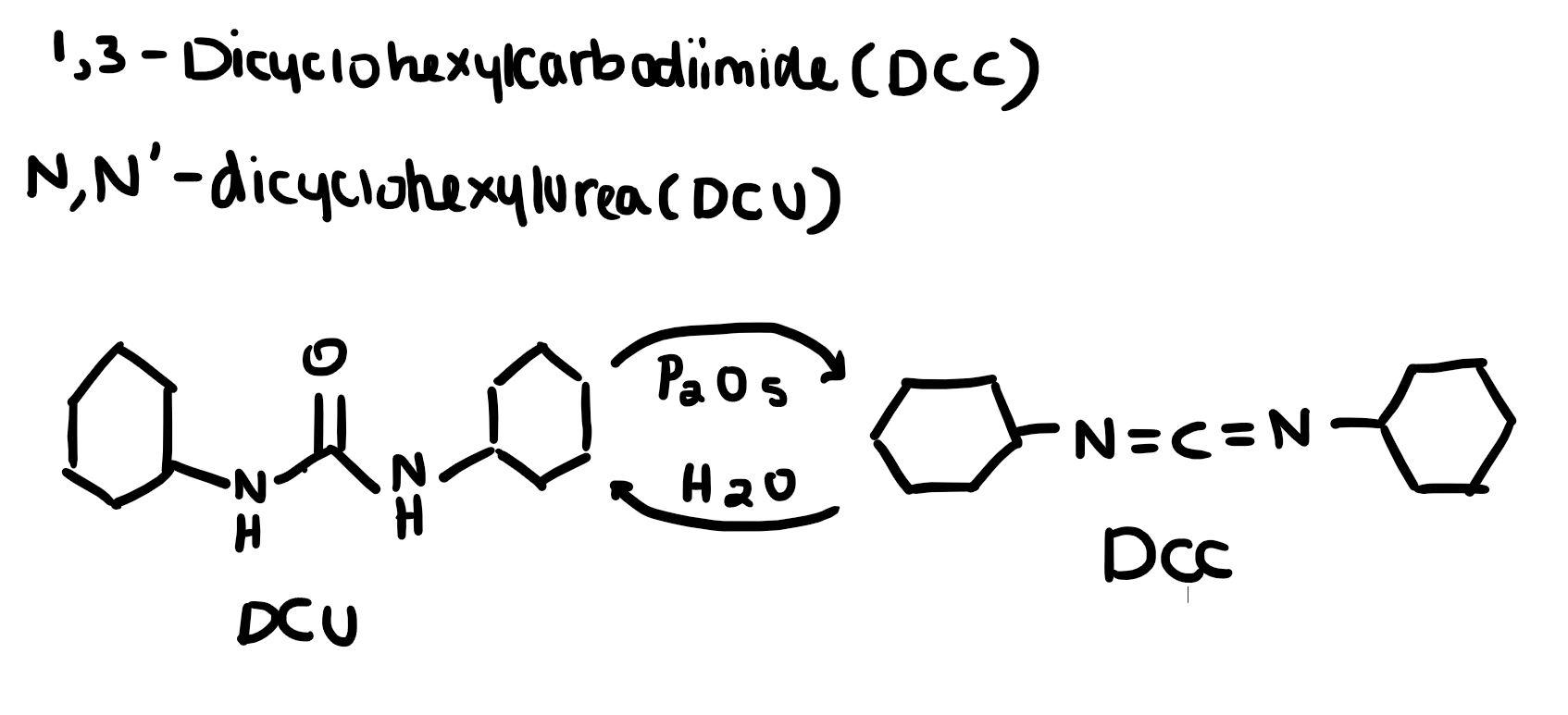 Solved What are the mechanisms of DCU to DCC with P2O5 and | Chegg.com