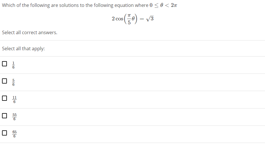 Solved Which of the following are solutions to the following | Chegg.com
