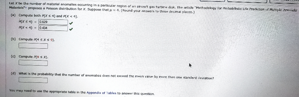 Solved Let X be the number of material anomalies occurring | Chegg.com