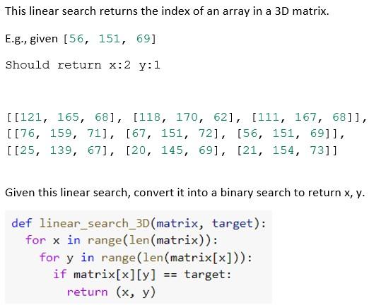 This linear search returns the index of an array in a | Chegg.com