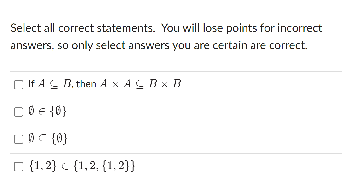 Solved Select all correct statements. You will lose points | Chegg.com Solved Select all correct statements. You will lose points | Chegg.com