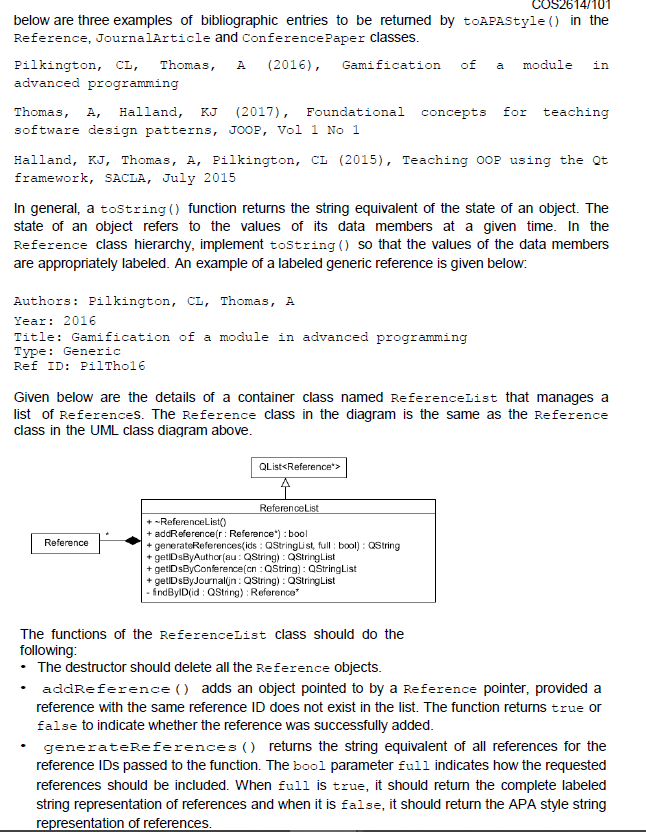 Question 1 Given below is a UML class diagram that | Chegg.com