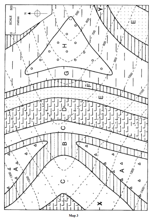 On Map 3, Draw structure contours on all the | Chegg.com