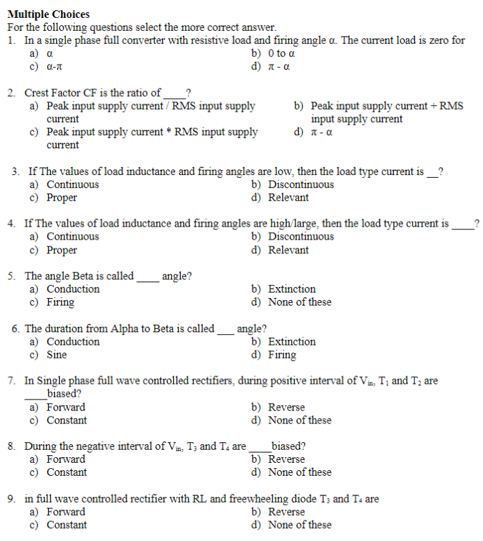 Solved Multiple Choices For the following questions select | Chegg.com