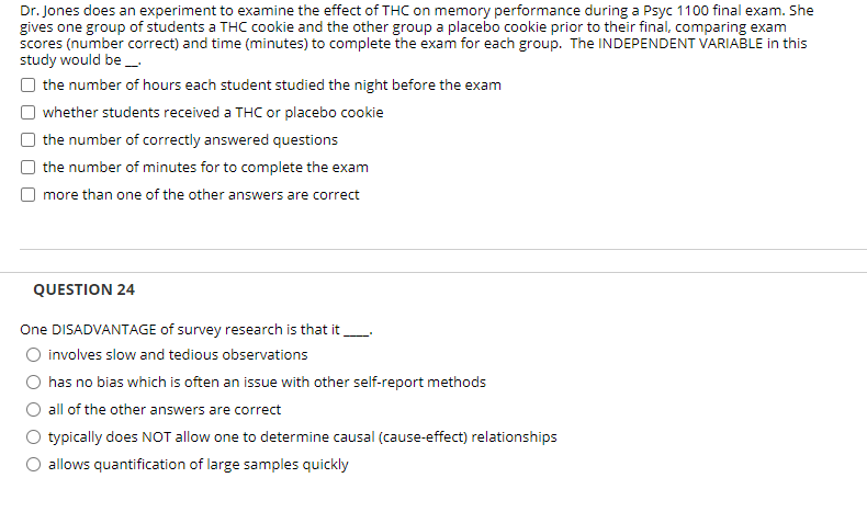 Solved Dr. Jones does an experiment to examine the effect of | Chegg.com