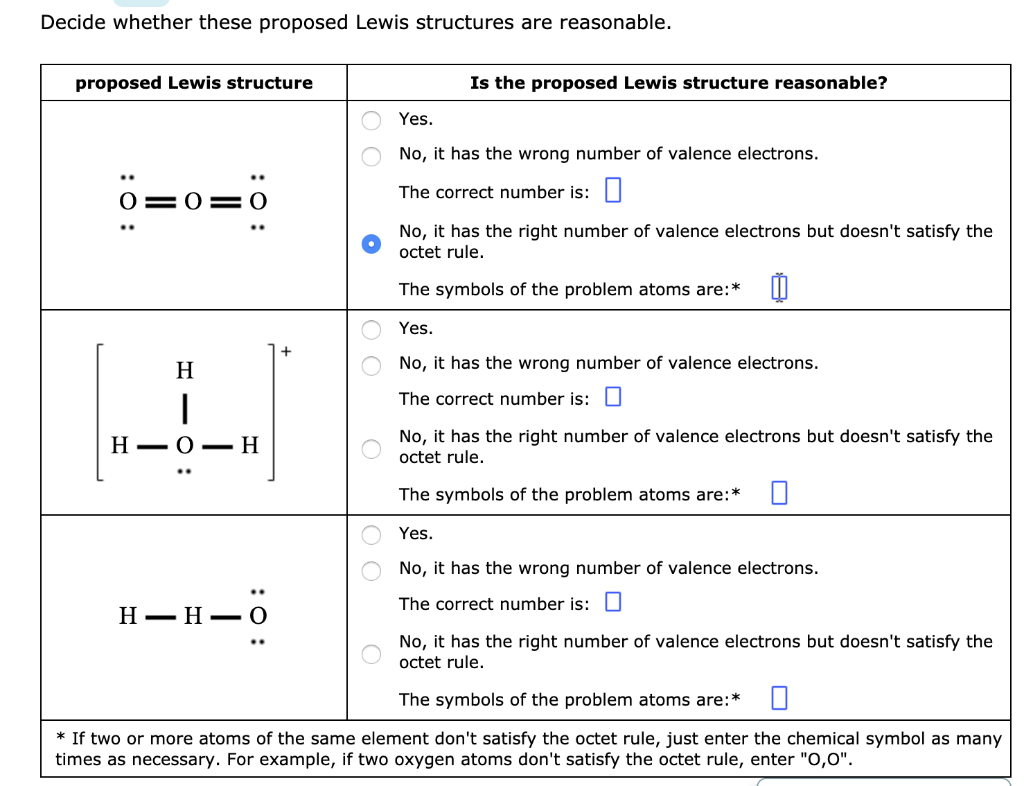Solved Decide whether these proposed Lewis structures are | Chegg.com