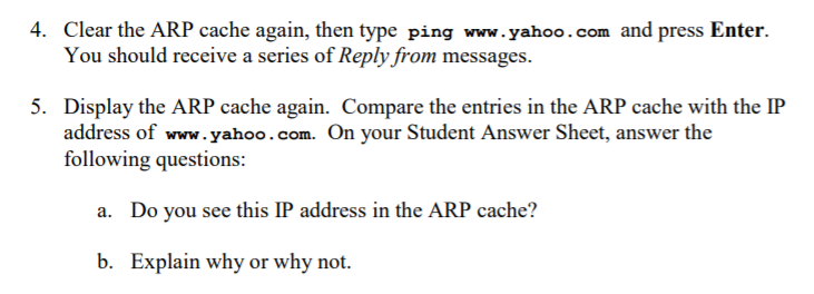 In this activity, you use the arp command to view and | Chegg.com