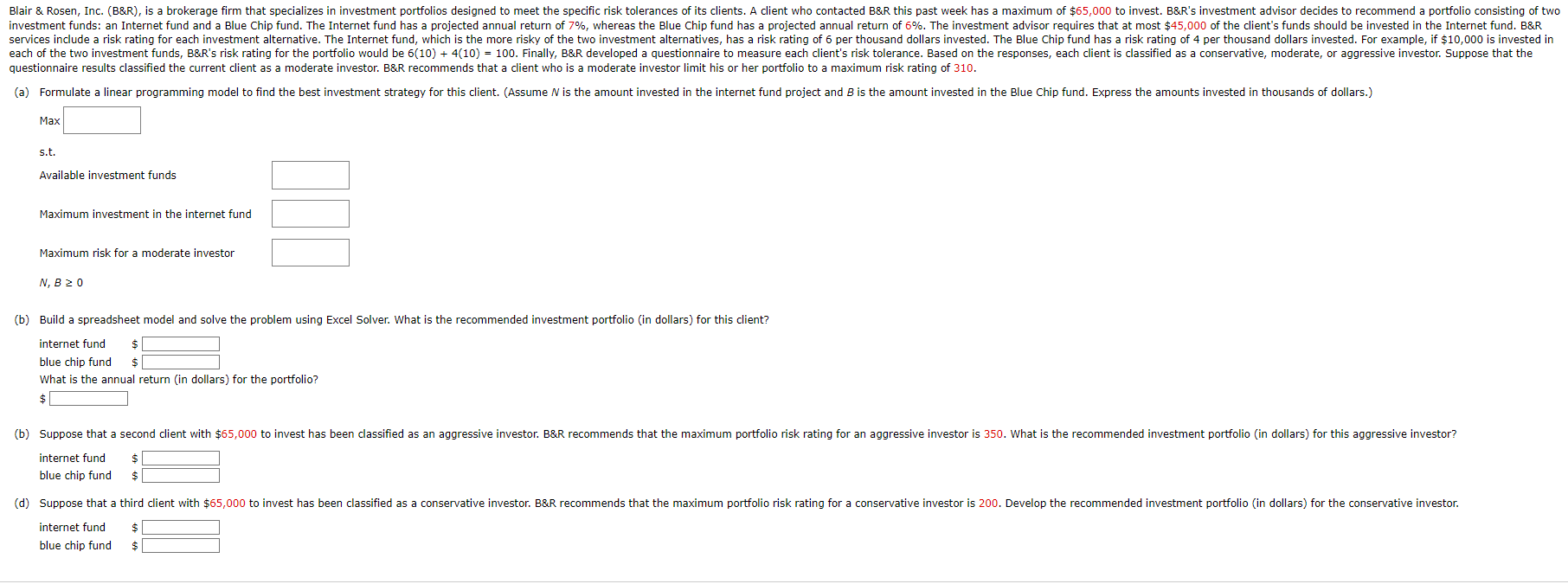 Solved Max (b) Build a spreadsheet model and solve the | Chegg.com