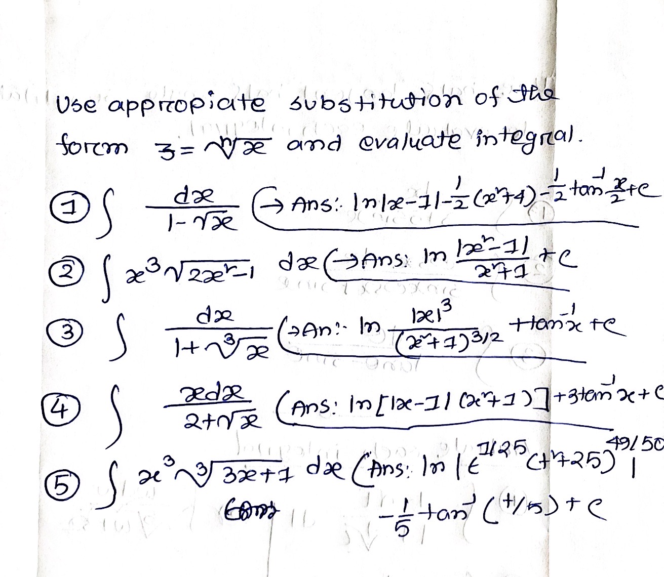 Solved Use appropiate substitution of the form 3=nx and | Chegg.com