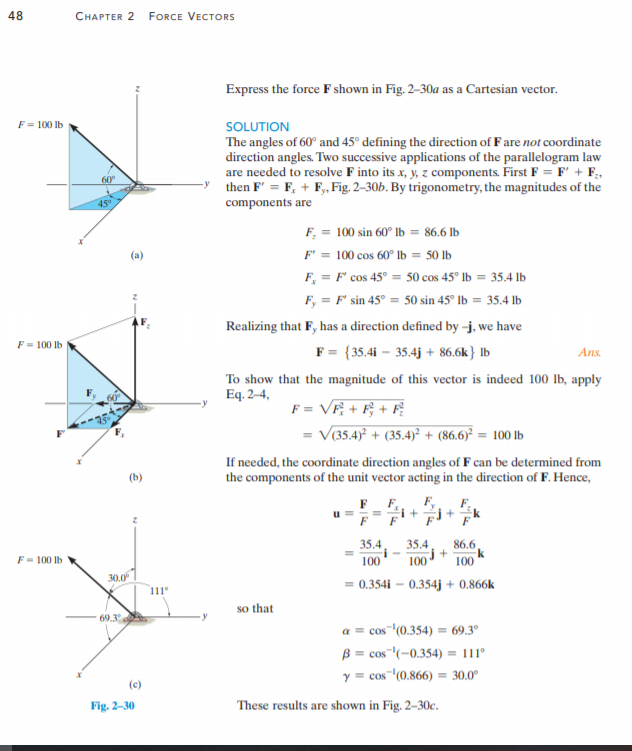 Cartesian Vector Representation. Since the three | Chegg.com