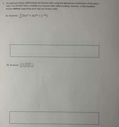 Solved I'm having trouble differentiating these problems, | Chegg.com