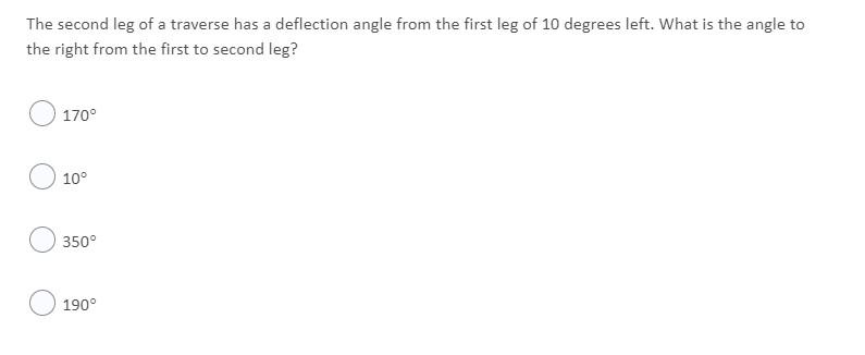 Solved The second leg of a traverse has a deflection angle | Chegg.com