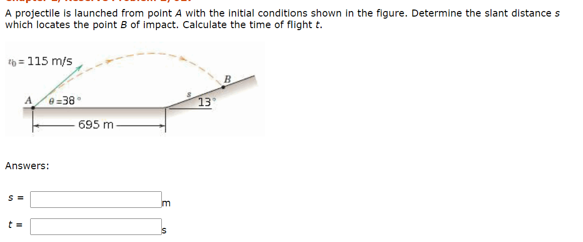 Solved A projectile is launched from point A with the | Chegg.com