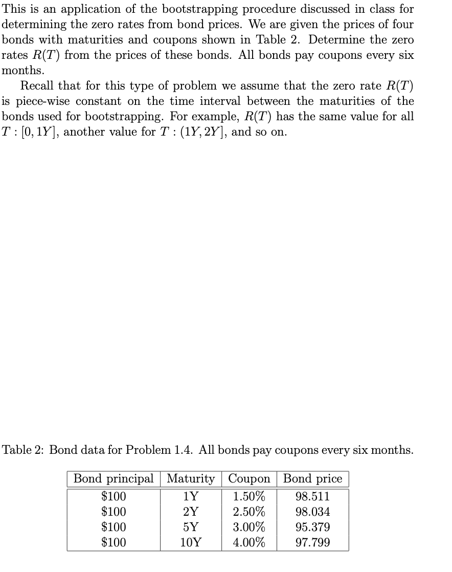 Solved This is an application of the bootstrapping procedure | Chegg.com