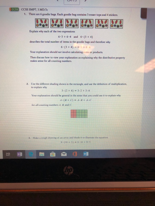 Solved CCSS CCSS SMP7, 3.MD.7e 1. There are 6 goodie bags | Chegg.com