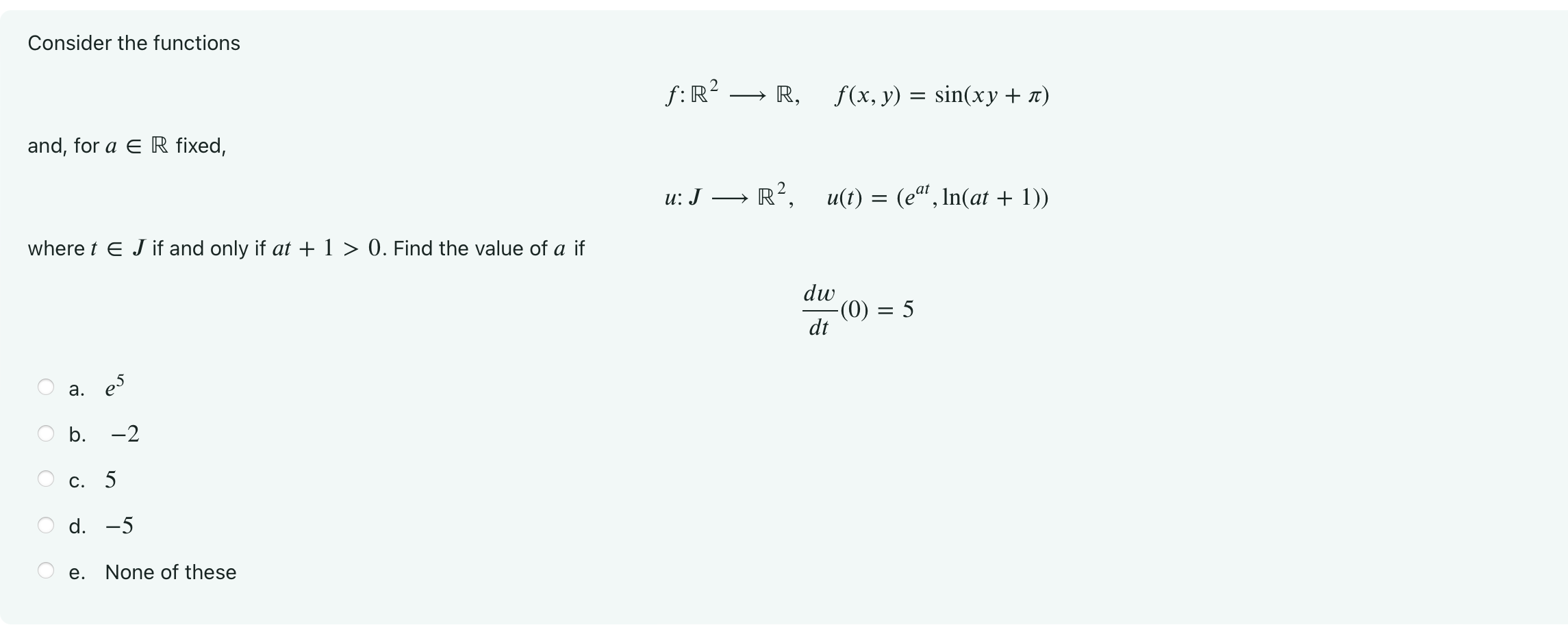 Solved Consider the functions f:R2 R,f(x,y)=sin(xy+π) and, | Chegg.com