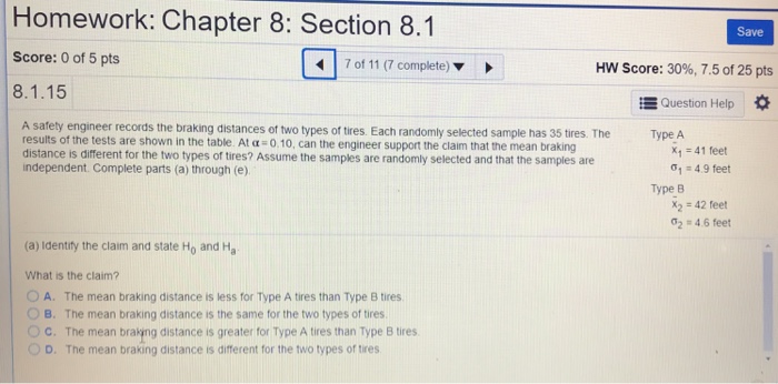 Solved Homework: Chapter 8: Section 8.1 Score: 0 of 5 pts | Chegg.com