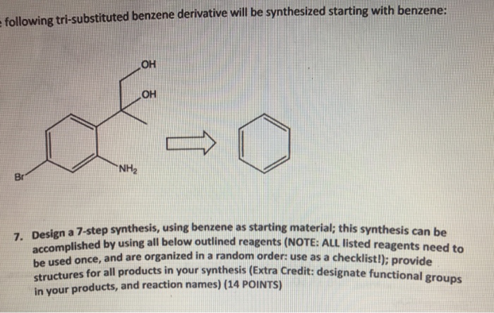 Solved following tri-substituted benzene derivative will be | Chegg.com