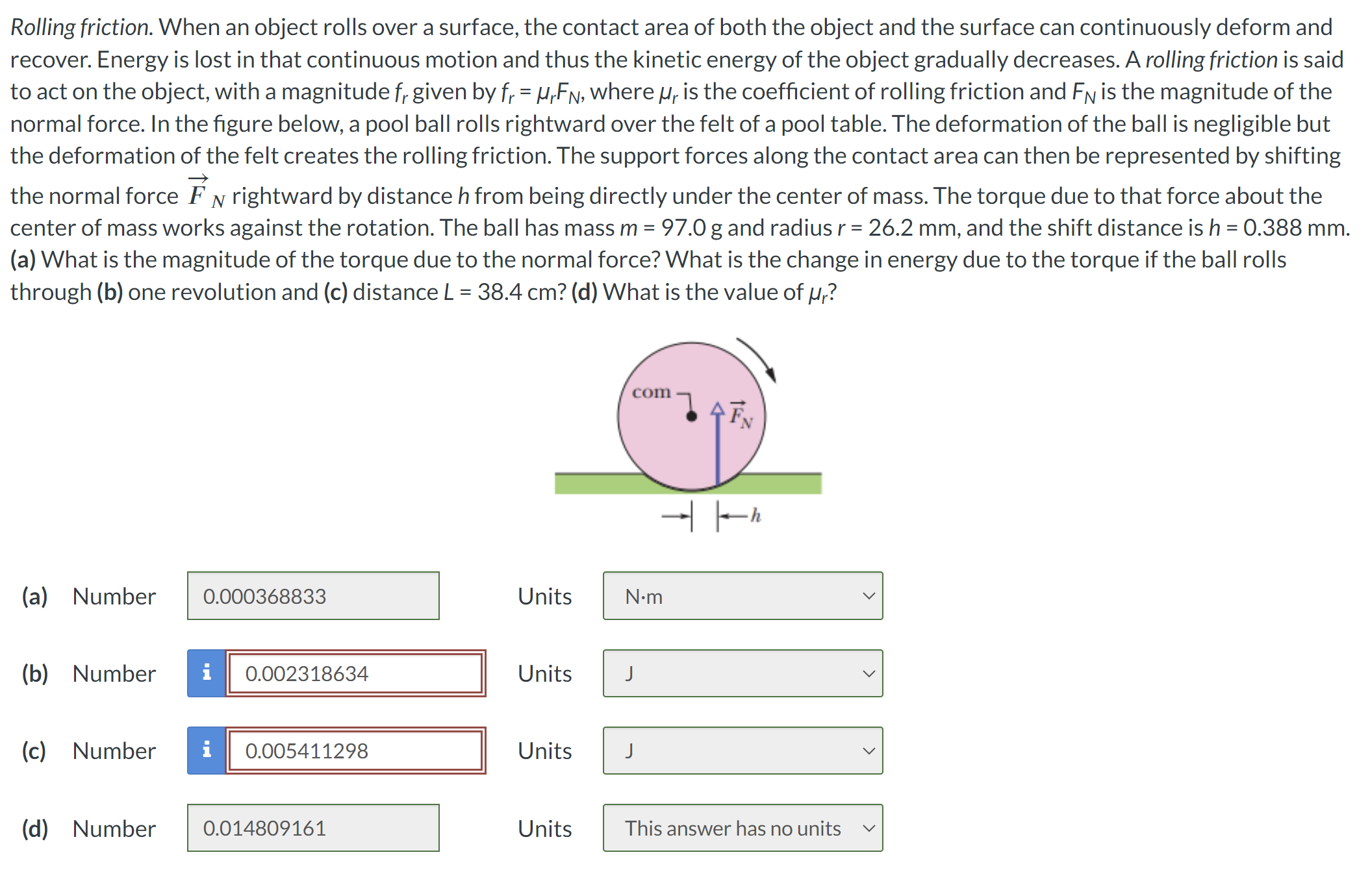 Solved Rolling friction. When an object rolls over a | Chegg.com
